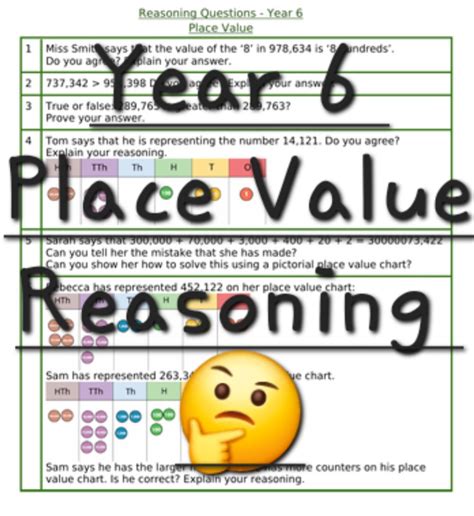 Year 6 Maths Reasoning Questions Place Value Teaching Resources