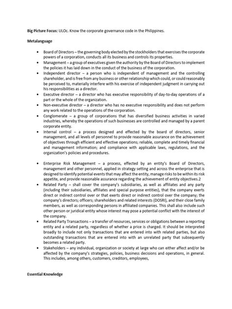 Sec Code Of Gov Pdf Internal Audit Internal Control