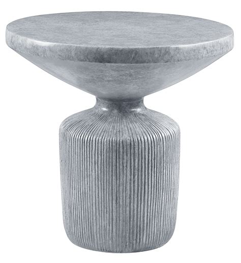 Acme Laddie Cement End Table In Weathered Gray