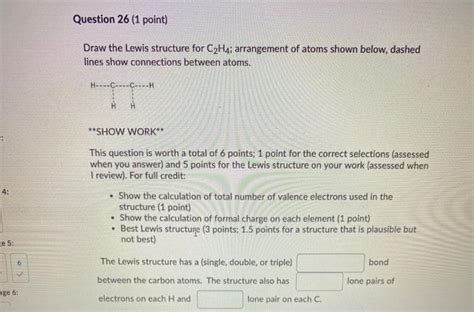 Solved Question Point Draw The Lewis Structure For Chegg