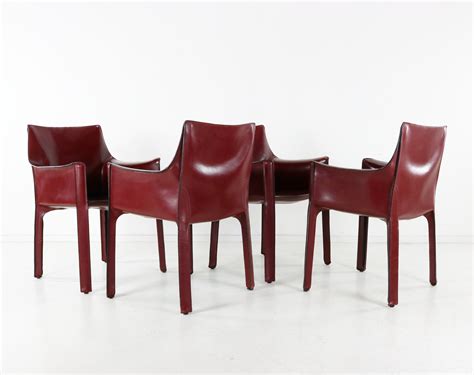 Set Of 4 413 Cab Arm Chairs By Mario Bellini For Cassina 1980s 239544