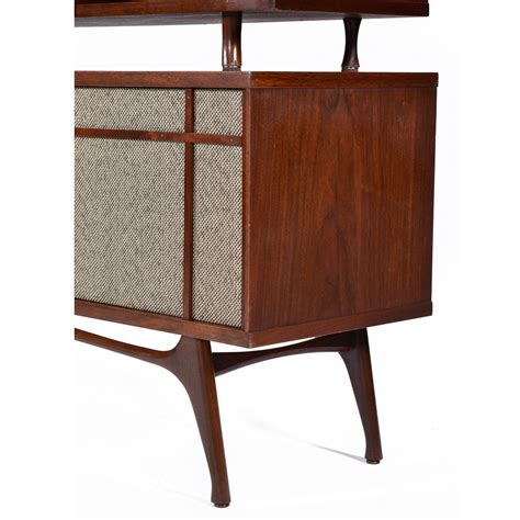 Vintage 1960s Bogen Tube Amp Console Stereo With Dry Bar Hutch