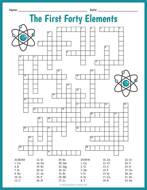 Element Crossword Puzzle
